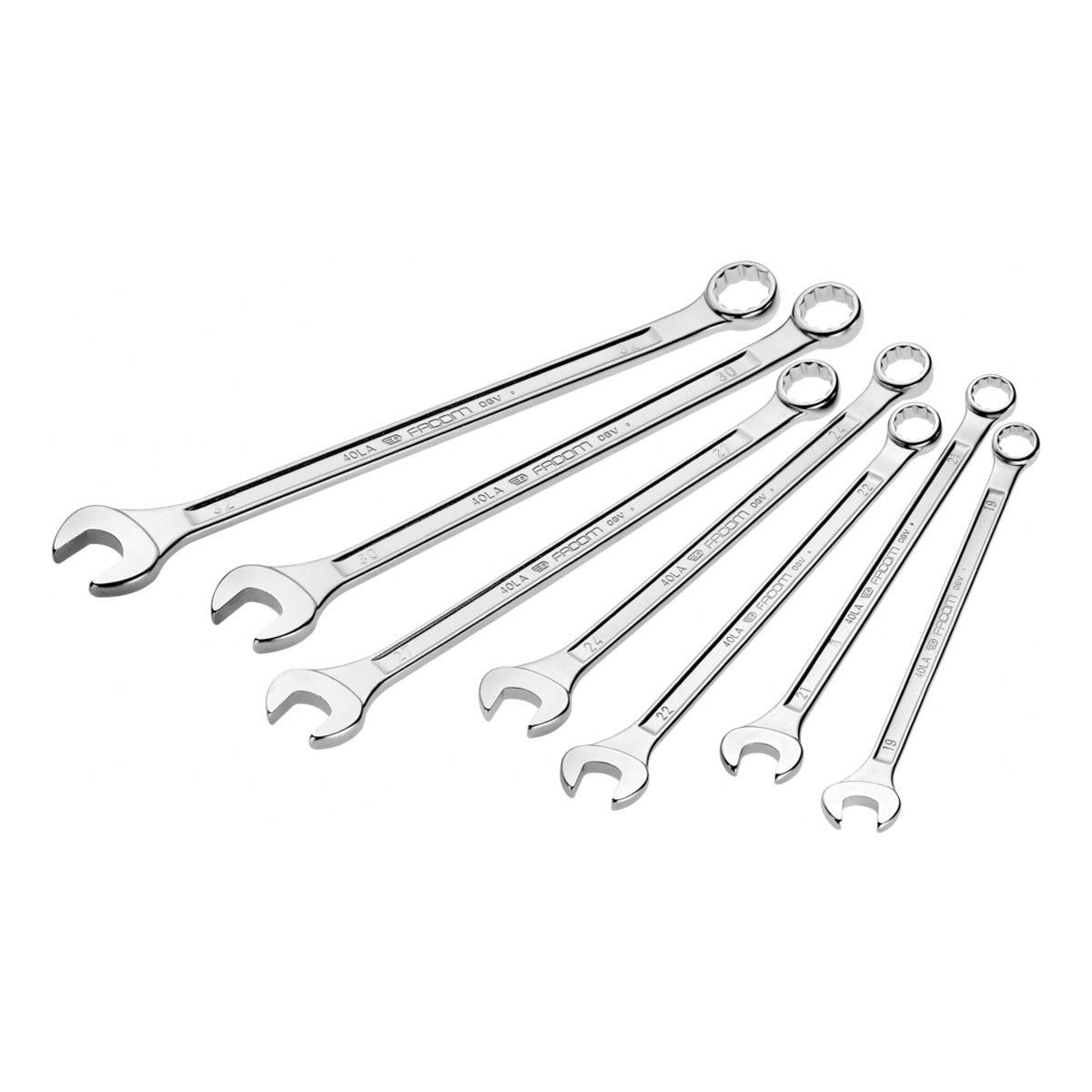 Facom 40LA.JE17 17pce Metric 19-42mm Extra Long Combination Spanner Wr