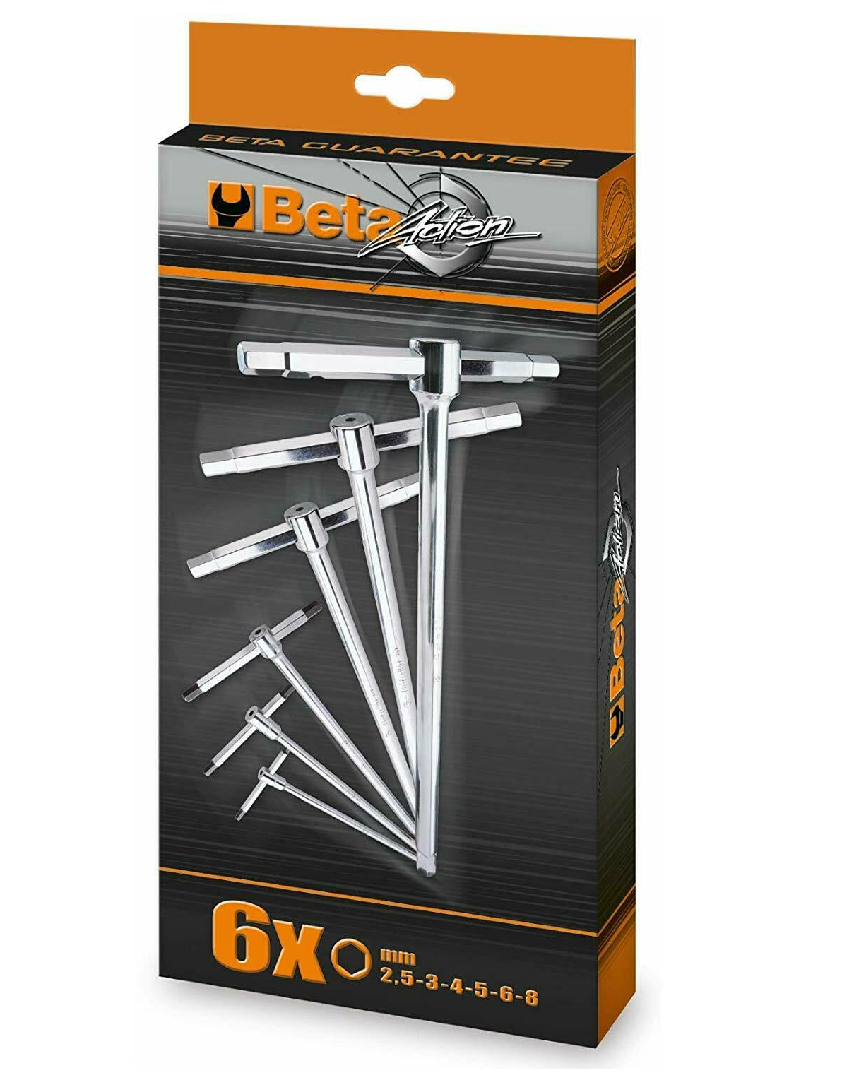 Beta 951/S6 6pce Metric Sliding T-Handle Hex Key Set 2.5-8mm