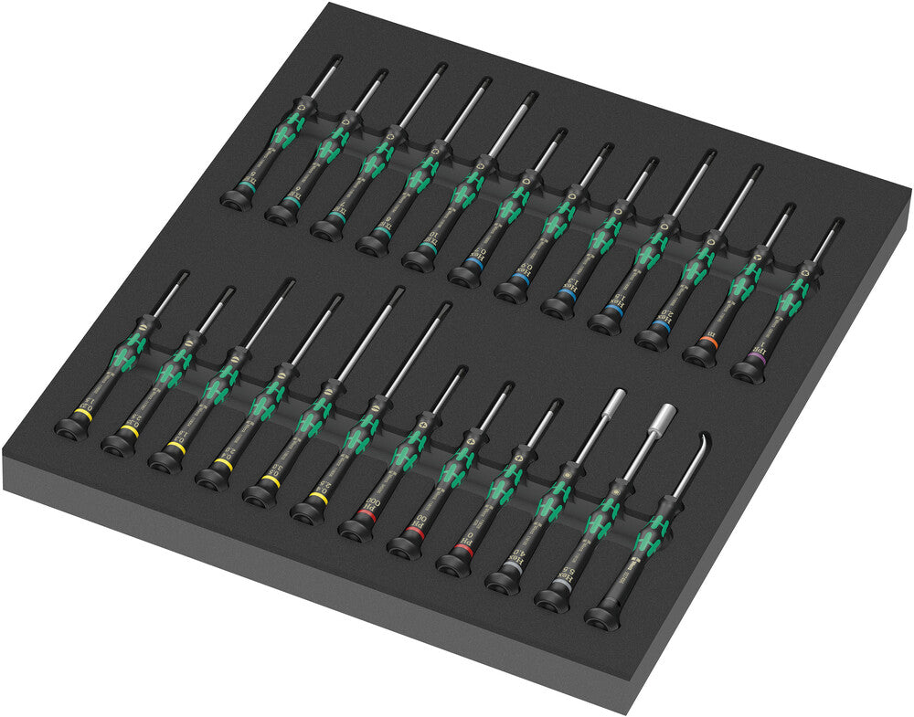 Wera 150106 24pc 9715 Foam insert Kraftform Micro Precision Screwdrive