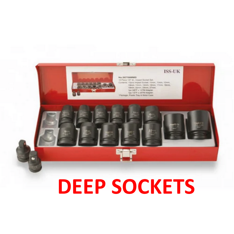 Impact Socket Supplies (ISS UK) SET08MML 1/2"Dr 15pce 10-27mm DEEP Imp